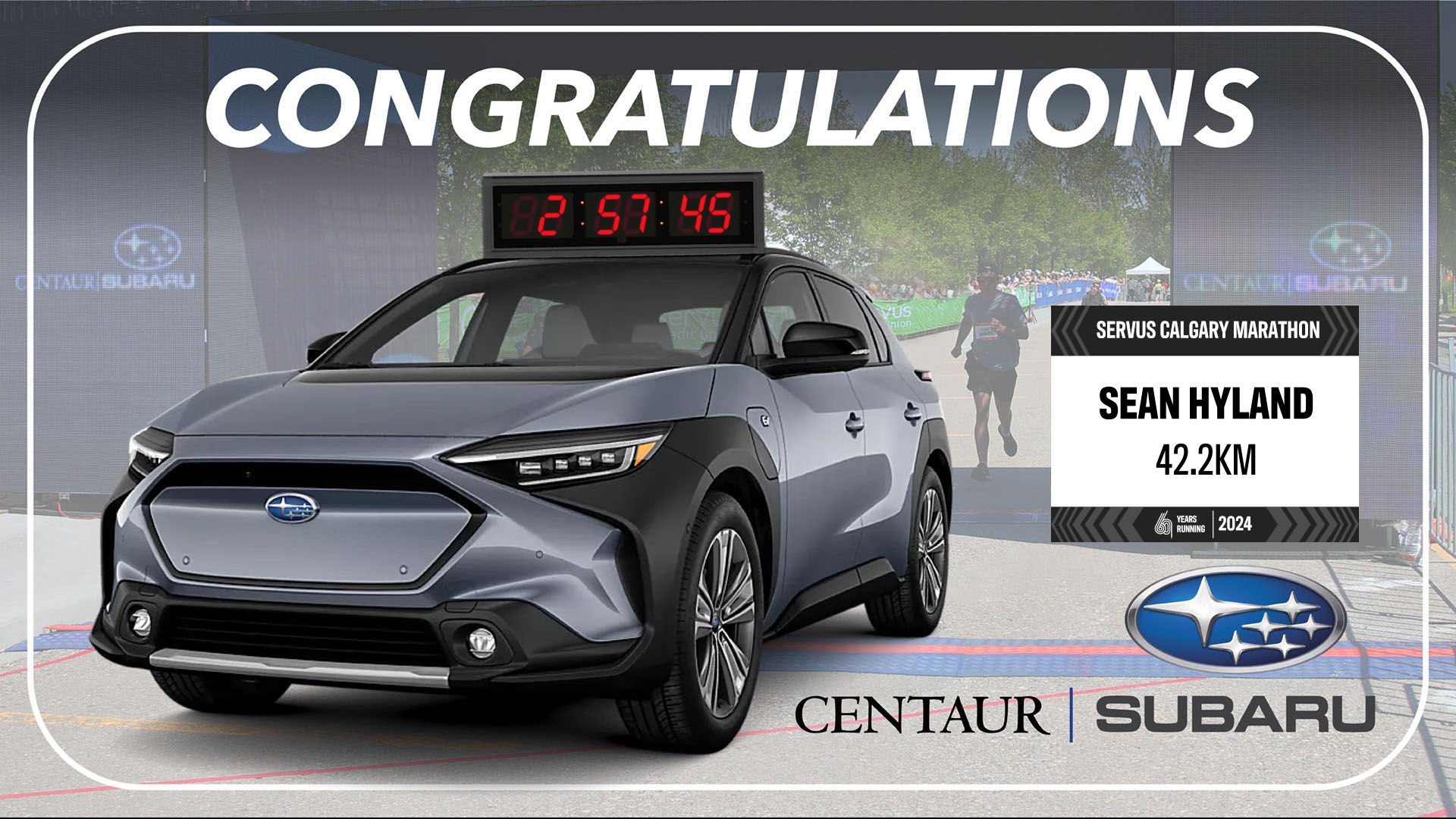 Finish time photos for Subaru and Calgary Marathon - Tigertech